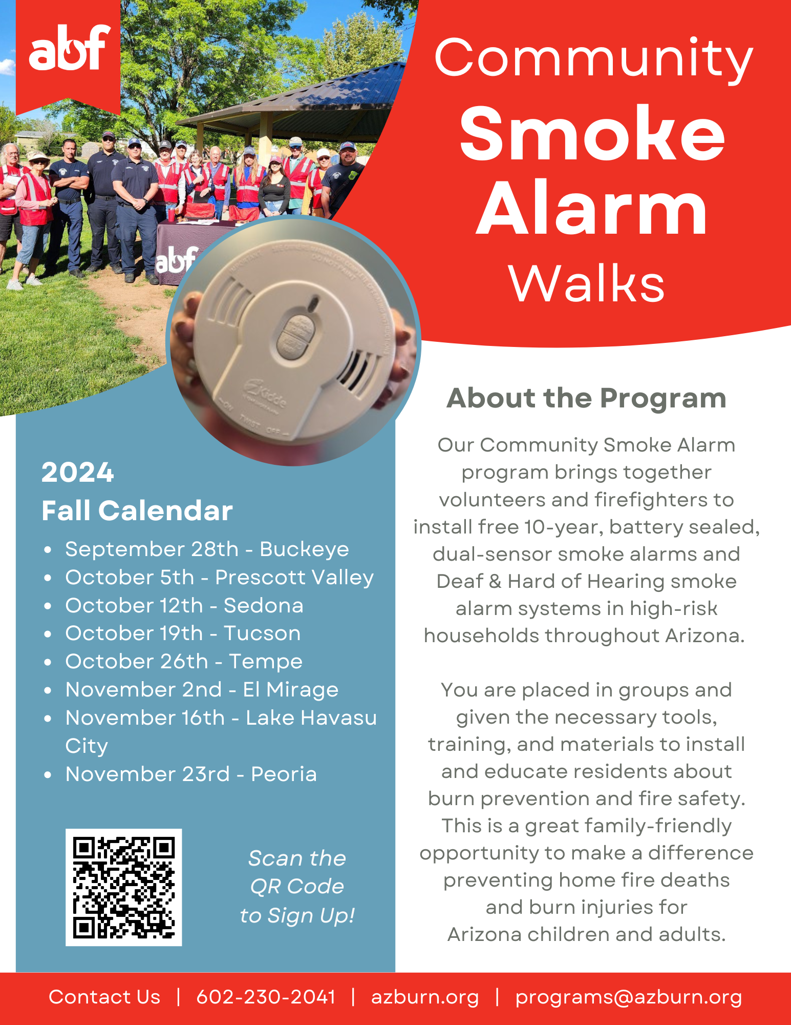 Fall 2024 Smoke Alarm Walk Schedule - Arizona Burn Foundation